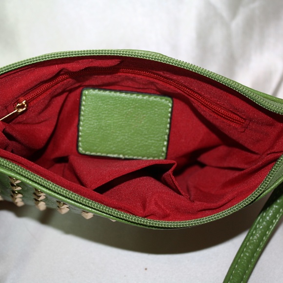 Diophy | Bags | Diophy Nwt Greengold Studded Shoulder Bag | Poshmark